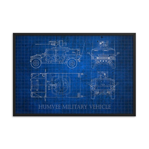 Humvee Hummer Vehicle Blueprint Poster. Mancave Wall Art Dad | Etsy