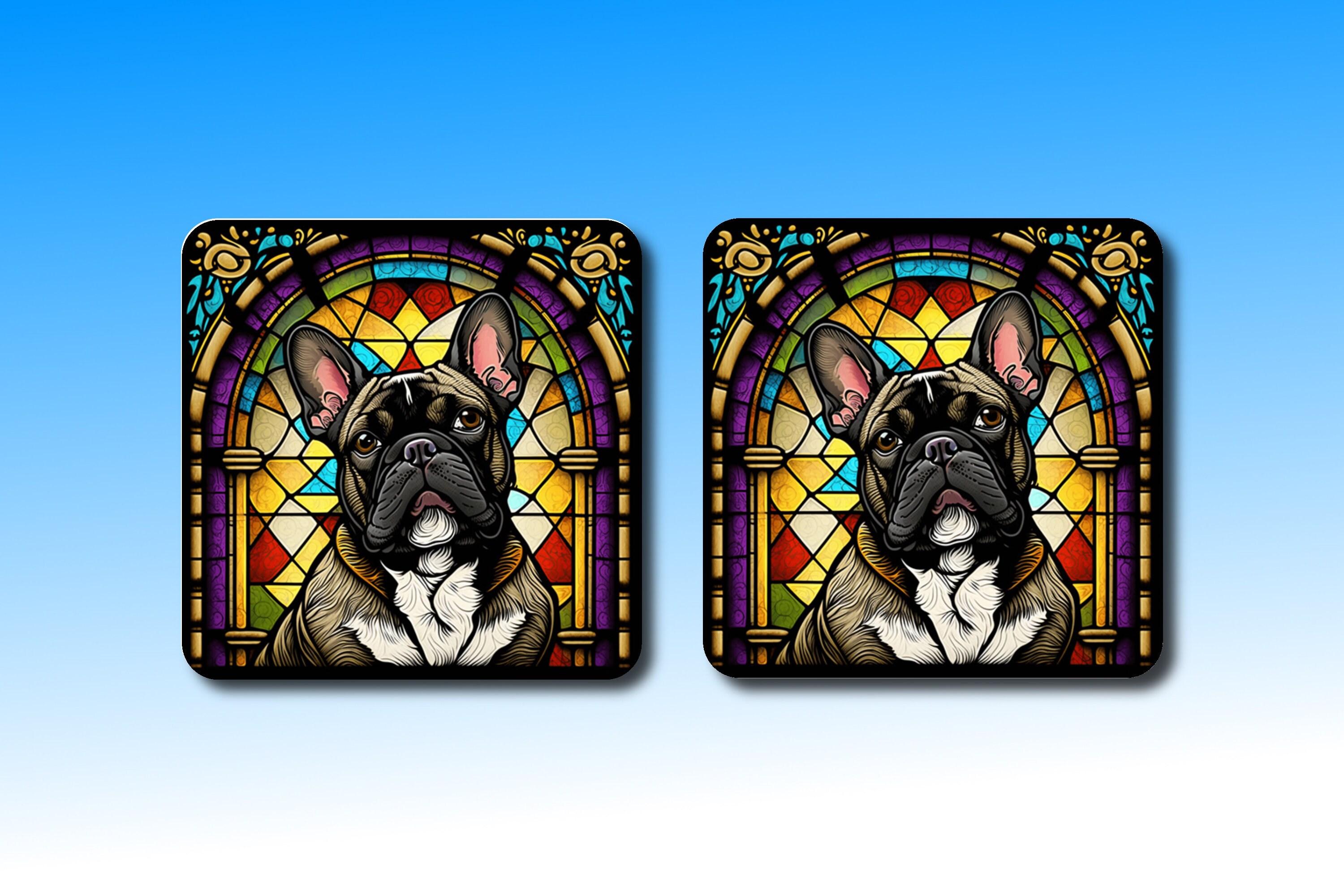French Bulldog Dog Stained Glass Pattern Sublimation Designs, Printable ...