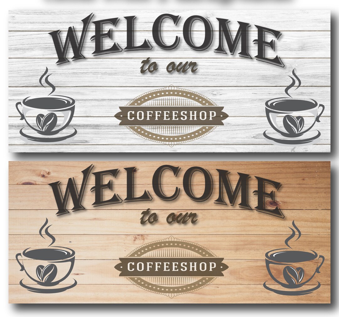 Welcome to Our Coffee Shop Wall Decor Sign - Etsy