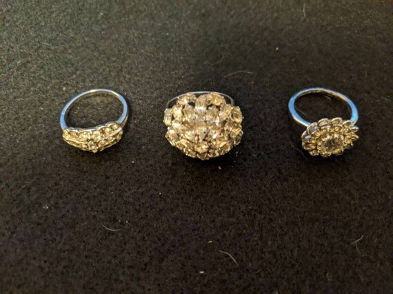 White Rhinestone Rings - Etsy