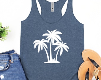 Palm Tree Tank Top - Etsy