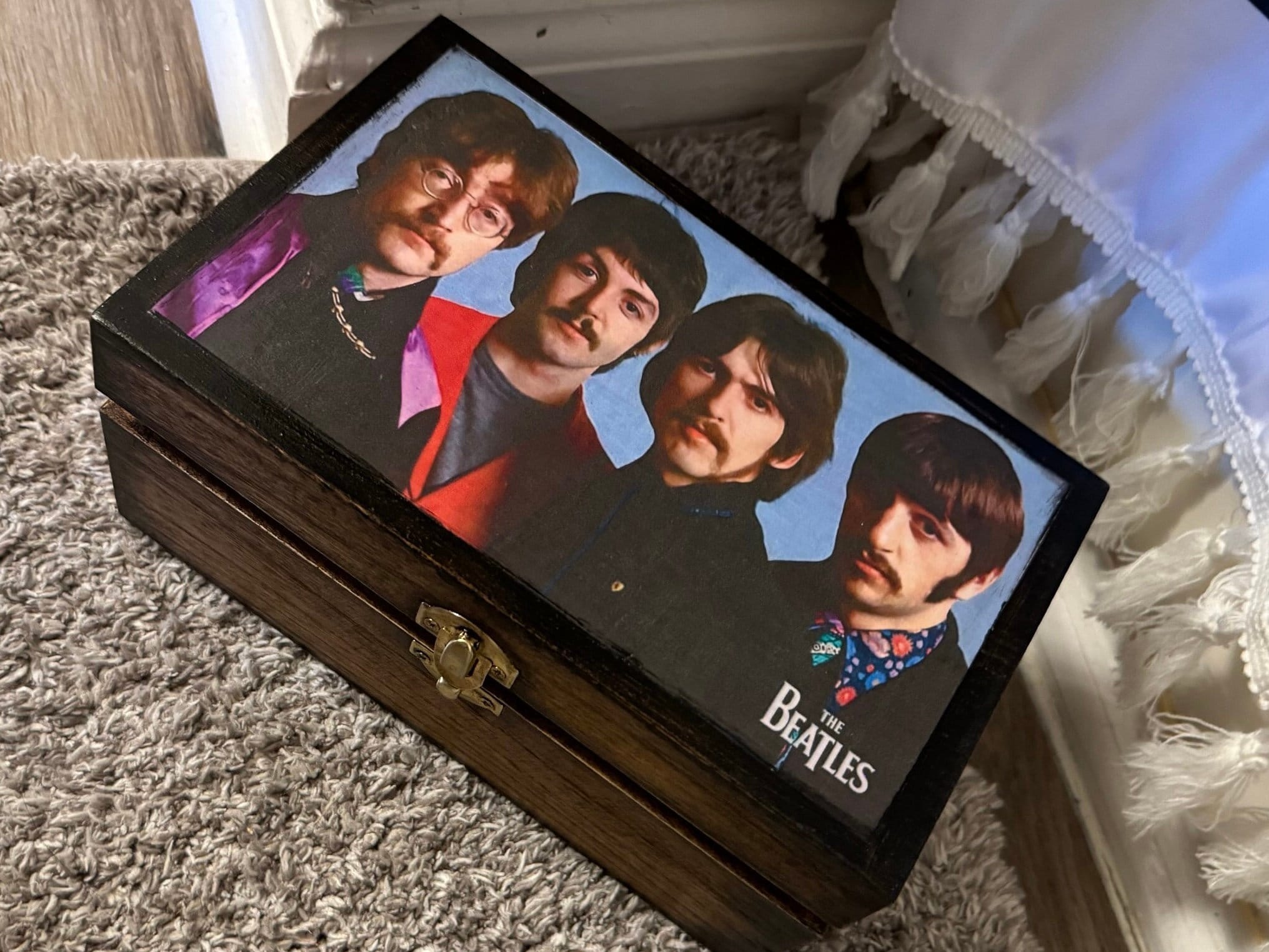 Painted Wooden the Beatles Keepsake Stash Trinket Box - Etsy