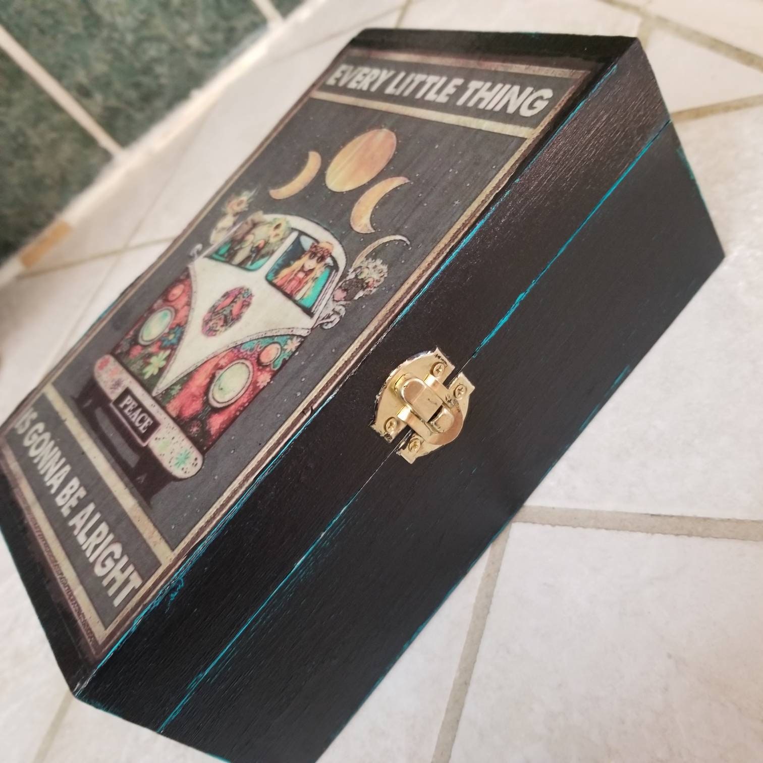 Painted Decoupage Keepsake Wooden Box - Etsy