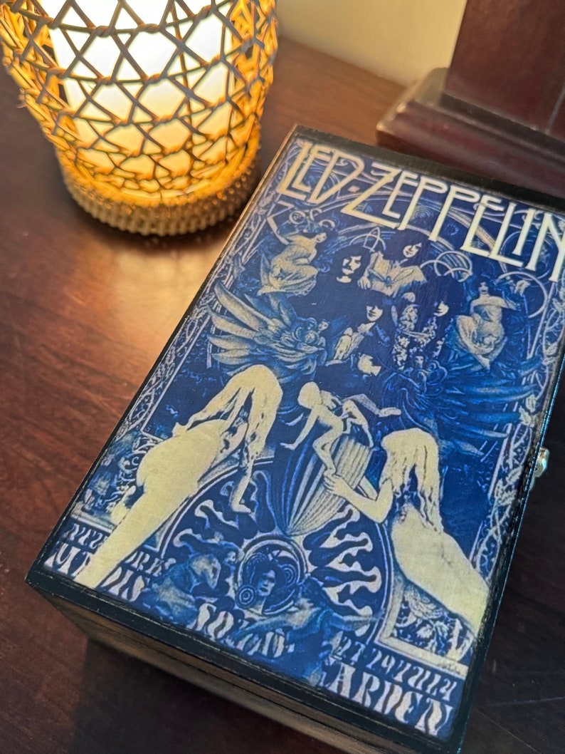 Painted Wooden Led Zeppelin Keepsake Stash Trinket Box - Etsy