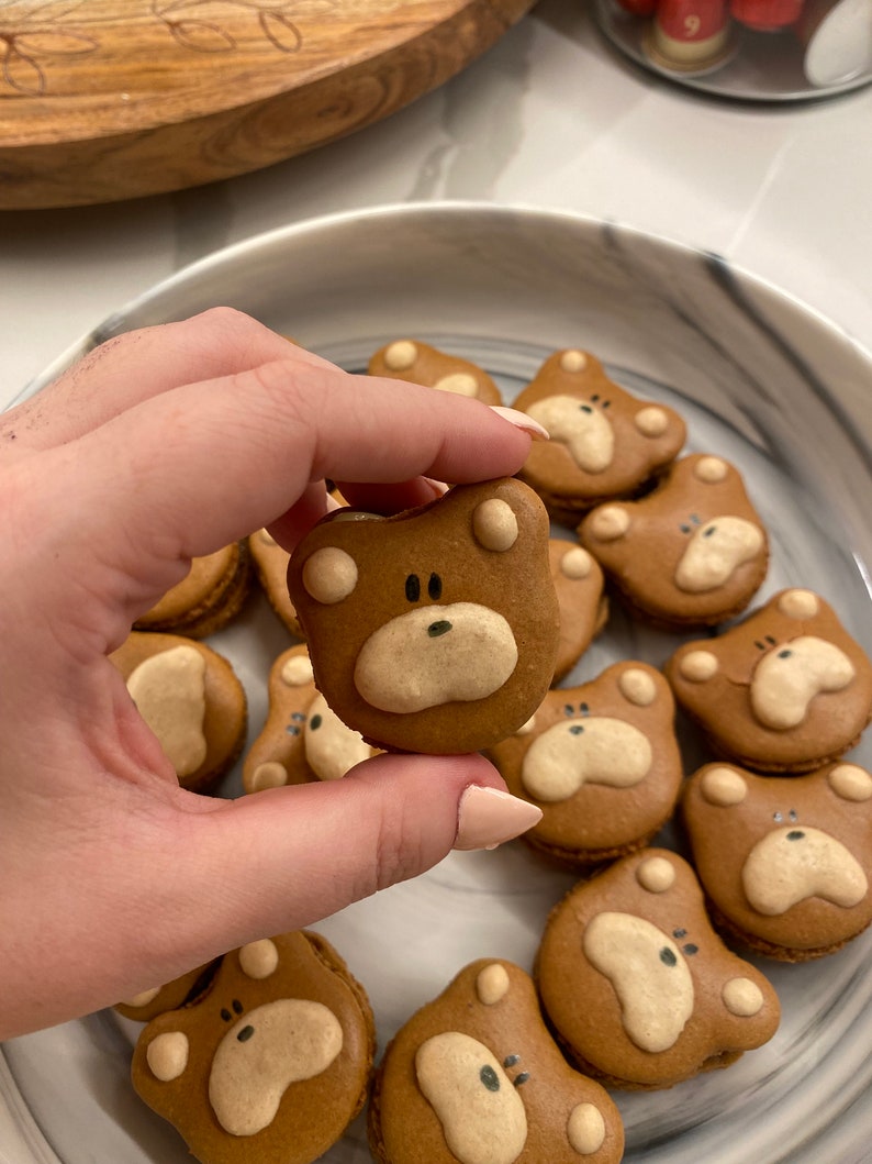 Teddy Bear Macarons in a Variety of Flavors - Etsy