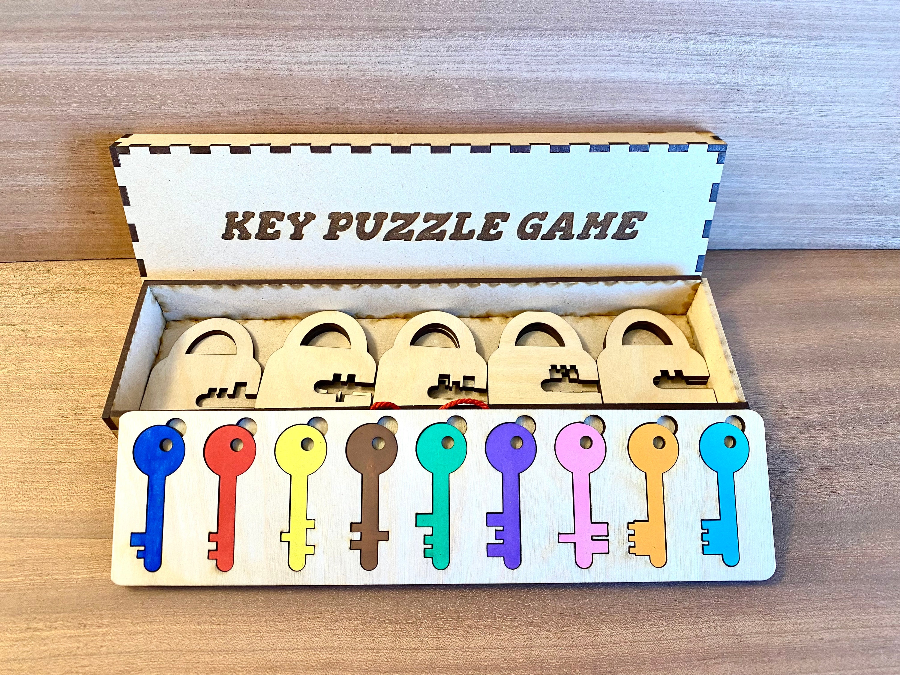 Key Match Puzzle Game With Storage Box, Kids Toys, Montessori, Colorful ...