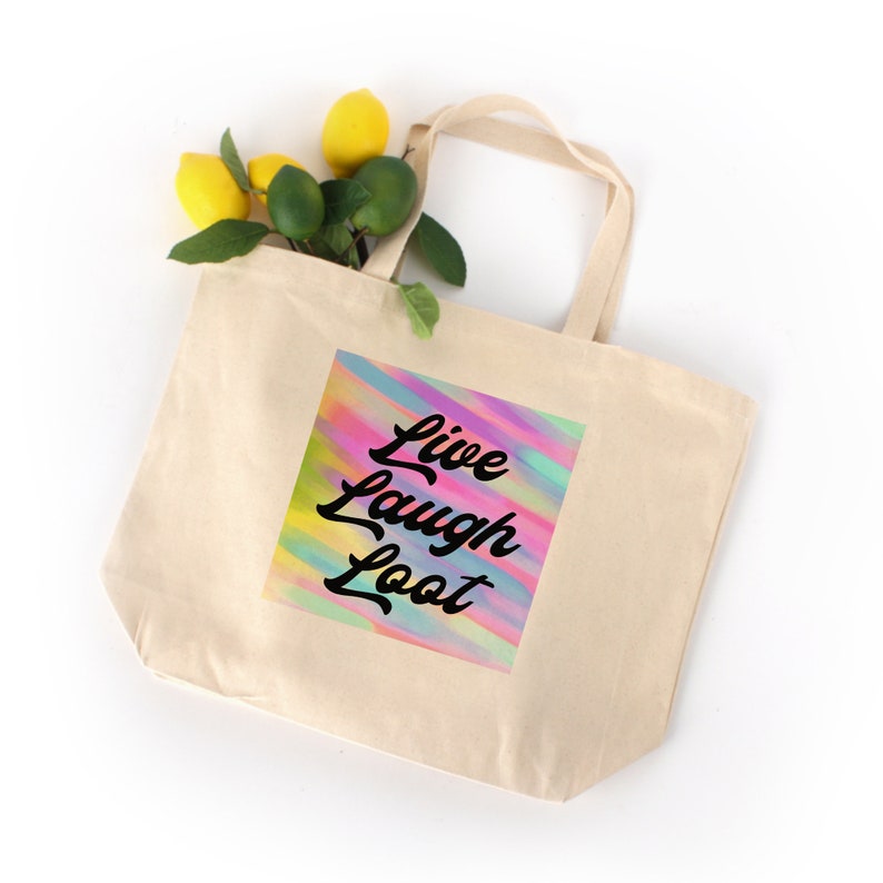 Live Laugh Loot Large Tote Bag - Etsy