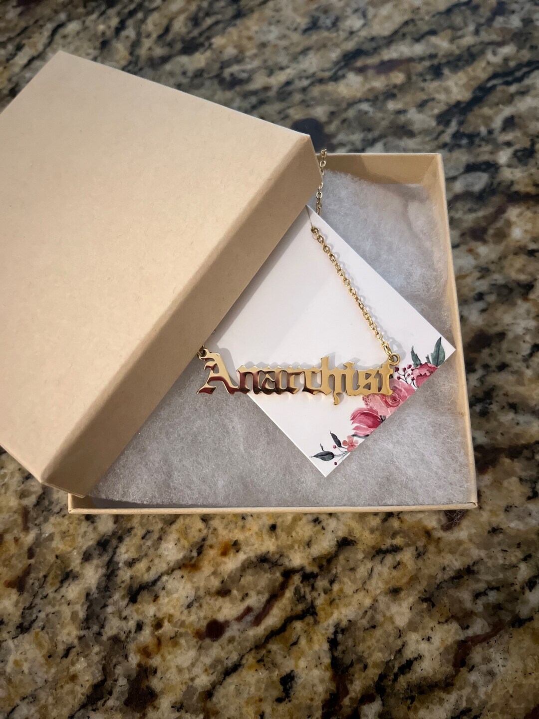 Anarchist Necklace Name Plate Style Abolitionist Jewelry - Etsy
