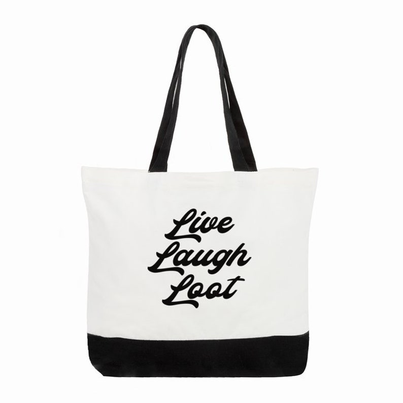 Live Laugh Loot Large Tote Bag - Etsy
