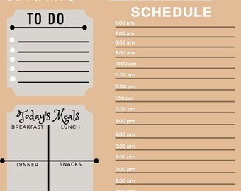 Pink Daily Schedule Printable PDF - Etsy