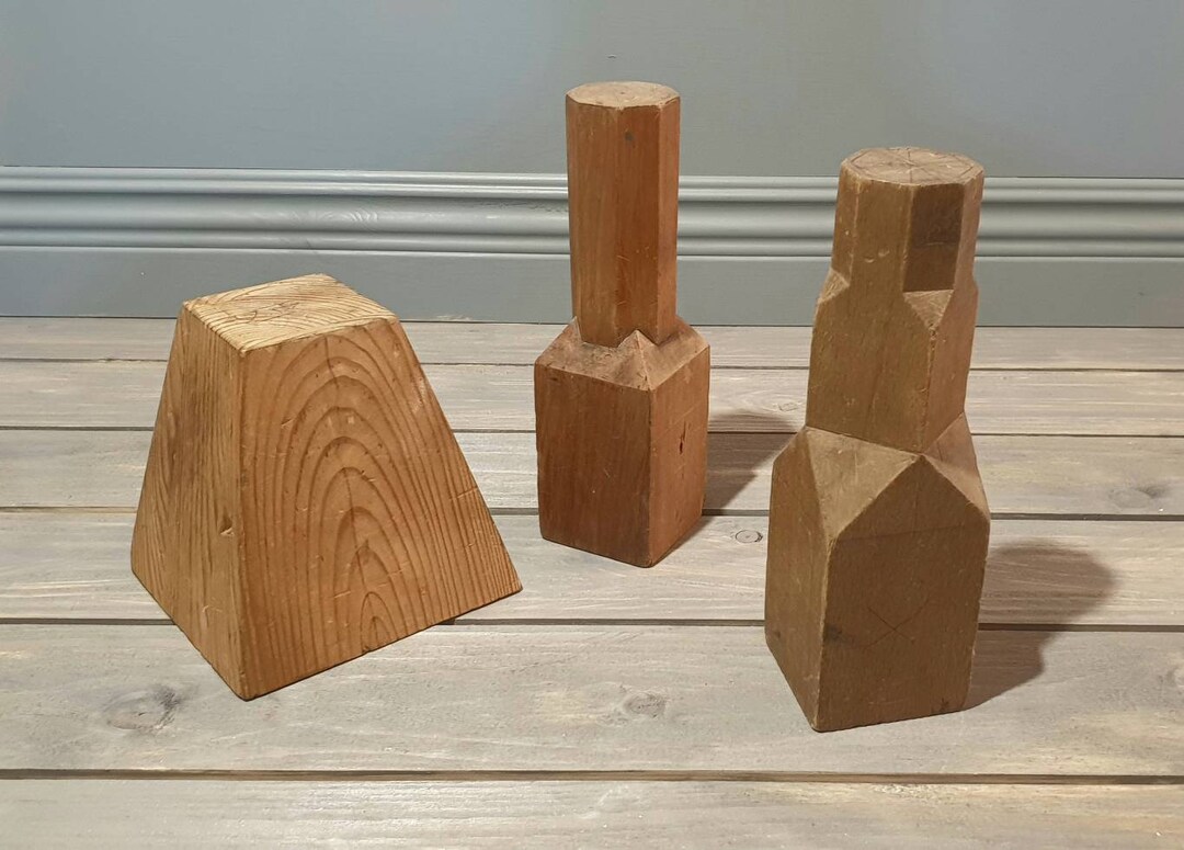 3 Antique Wooden Geometric Shapes - Etsy
