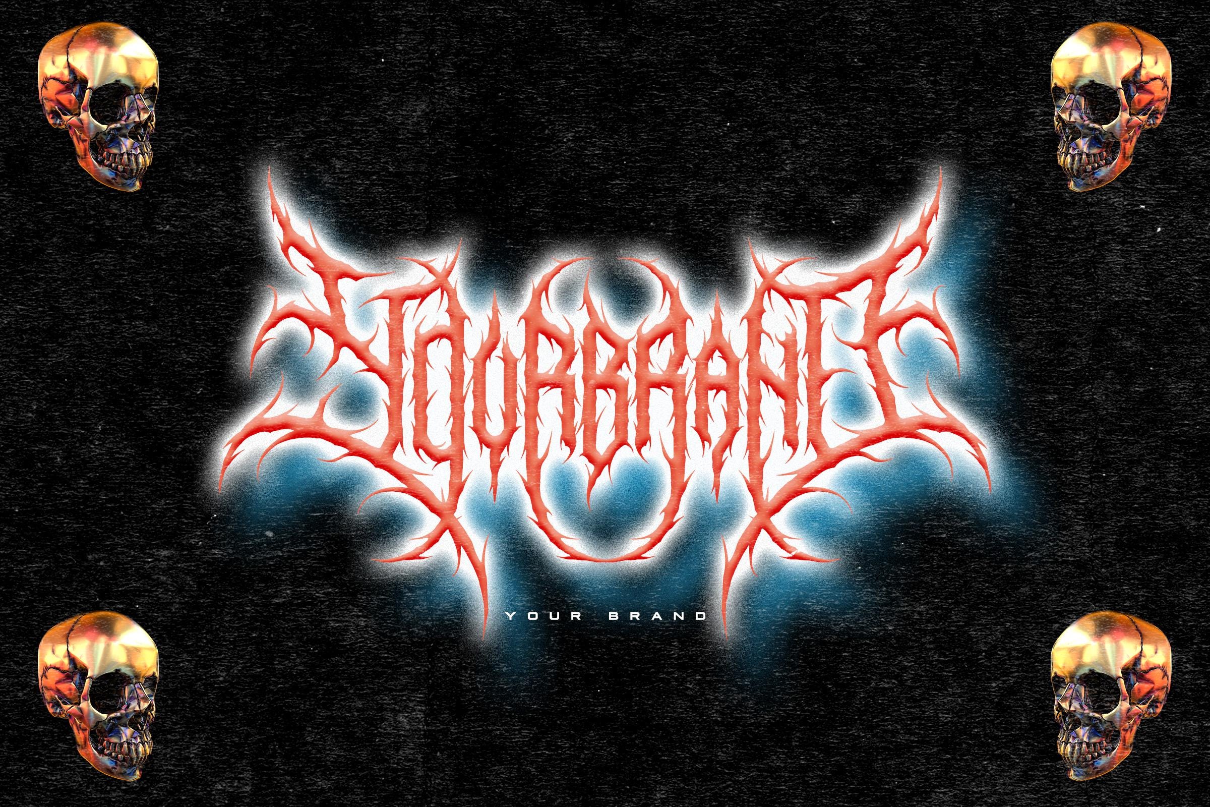 Logo Metalcore, Heavy Metal Style, Grunge, Black Letter 90s, Y2k Text ...