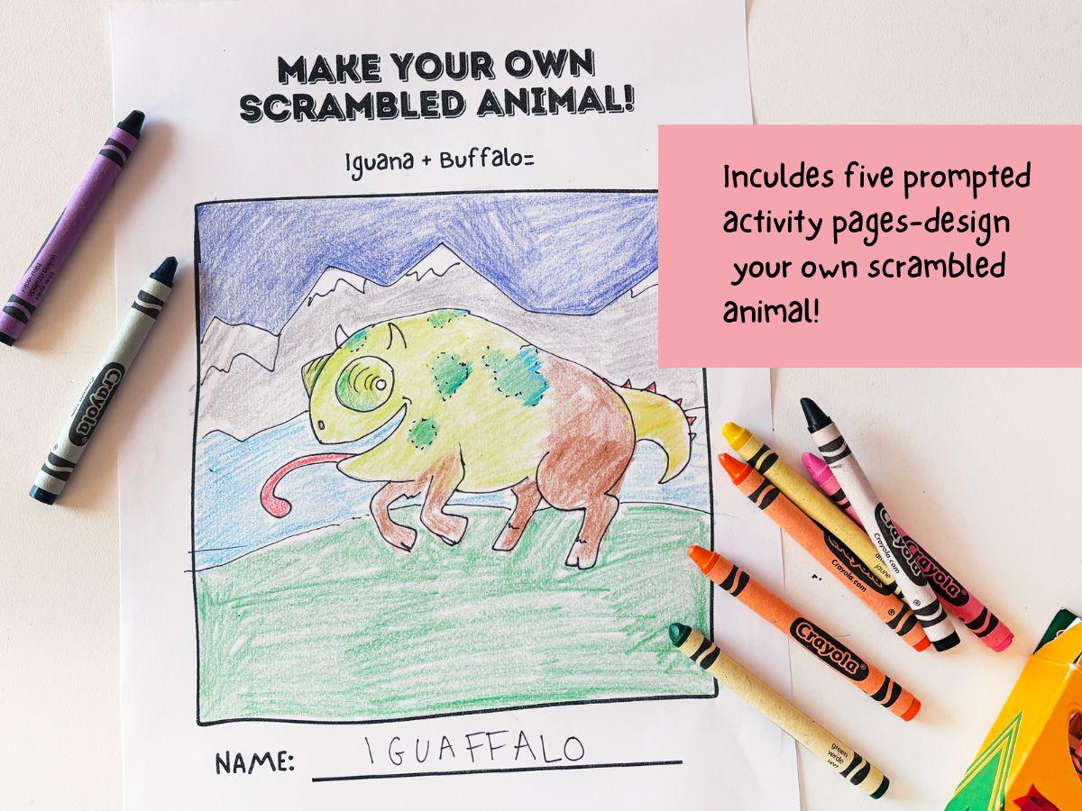 Printable Coloring Pages-scrambled Animals-activity Pages for Kids ...