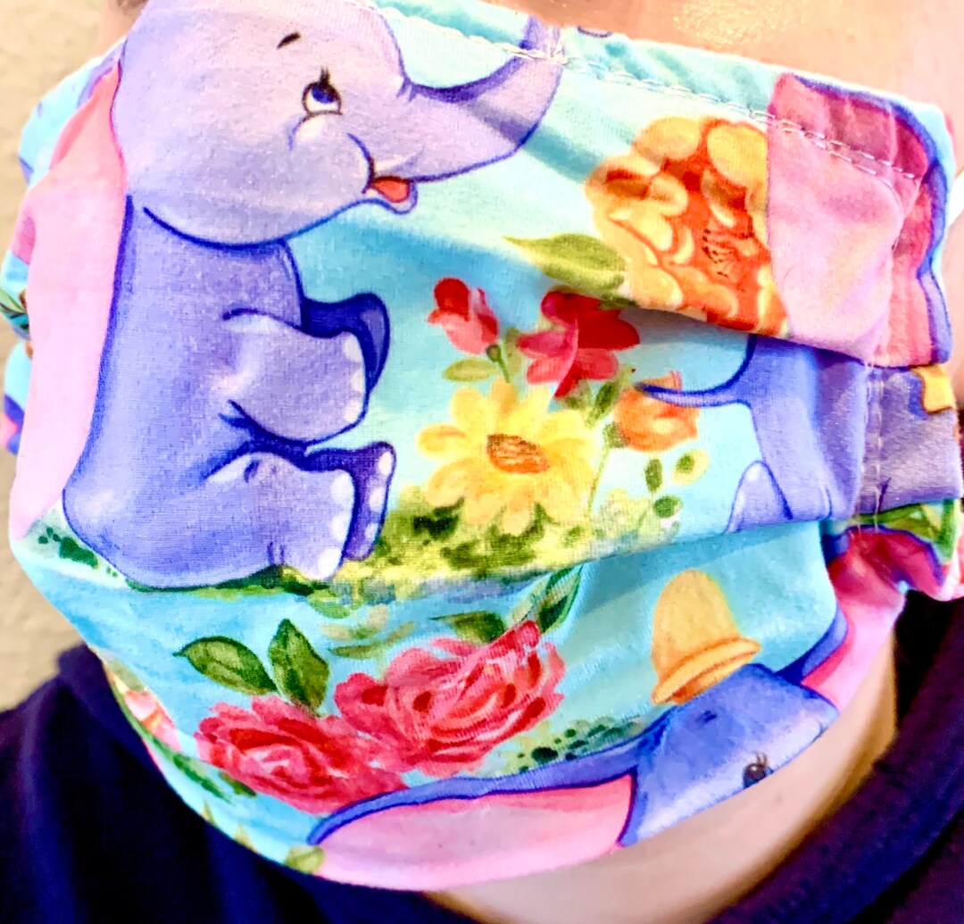 Disney Face Mask Dumbo 3 Layer With Filter Dumbo Timothy - Etsy