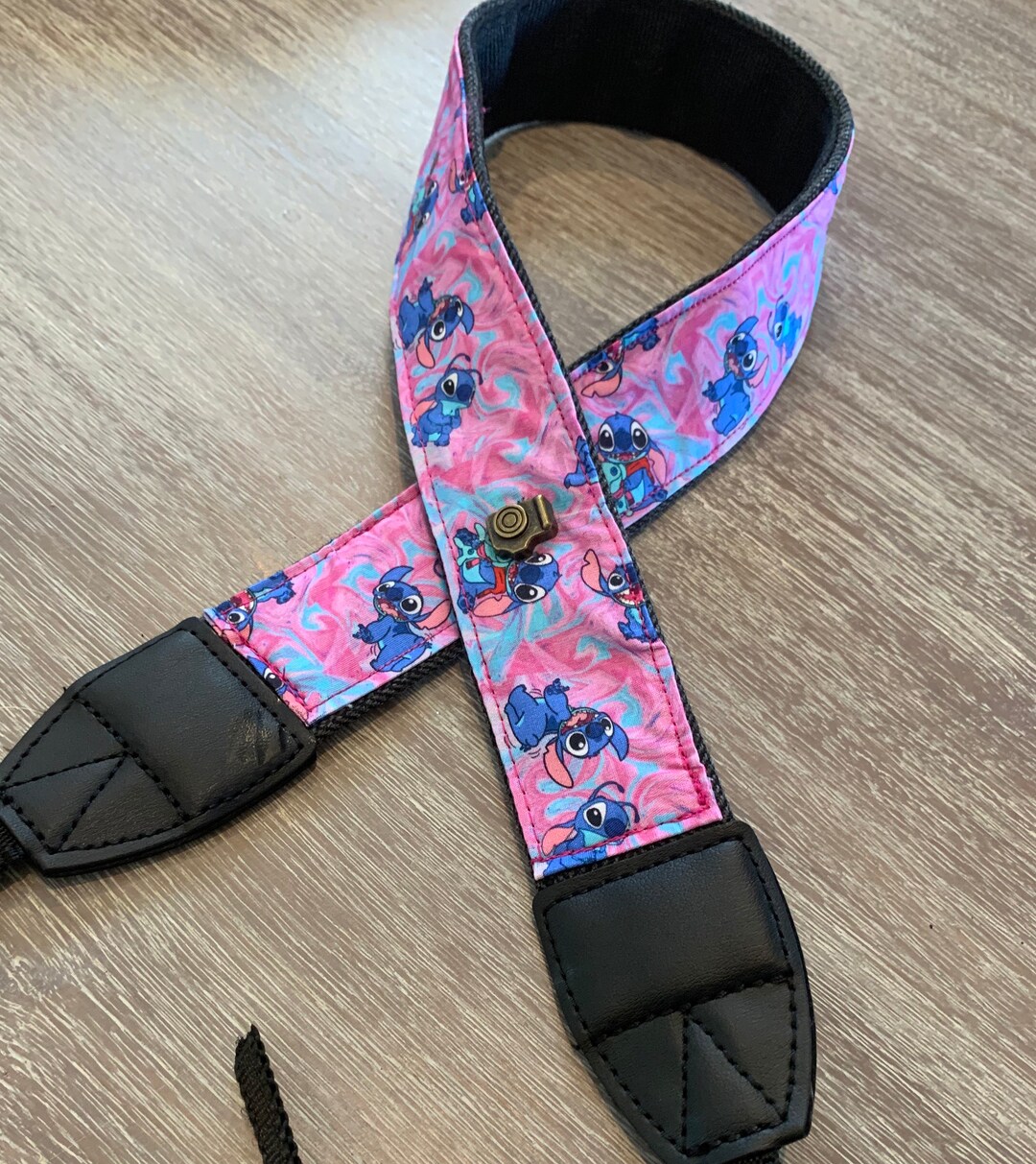 Disney Cute Scrump & Stitch Pink Blue Custom Adjustable Camera Strap ...
