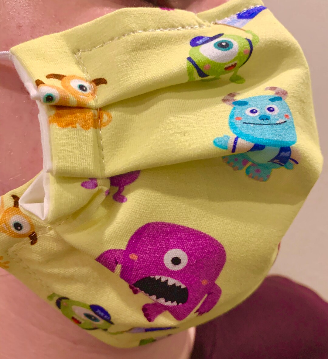Disney Face Mask Monsters Inc 3 Layer With Filter Sully Mike - Etsy