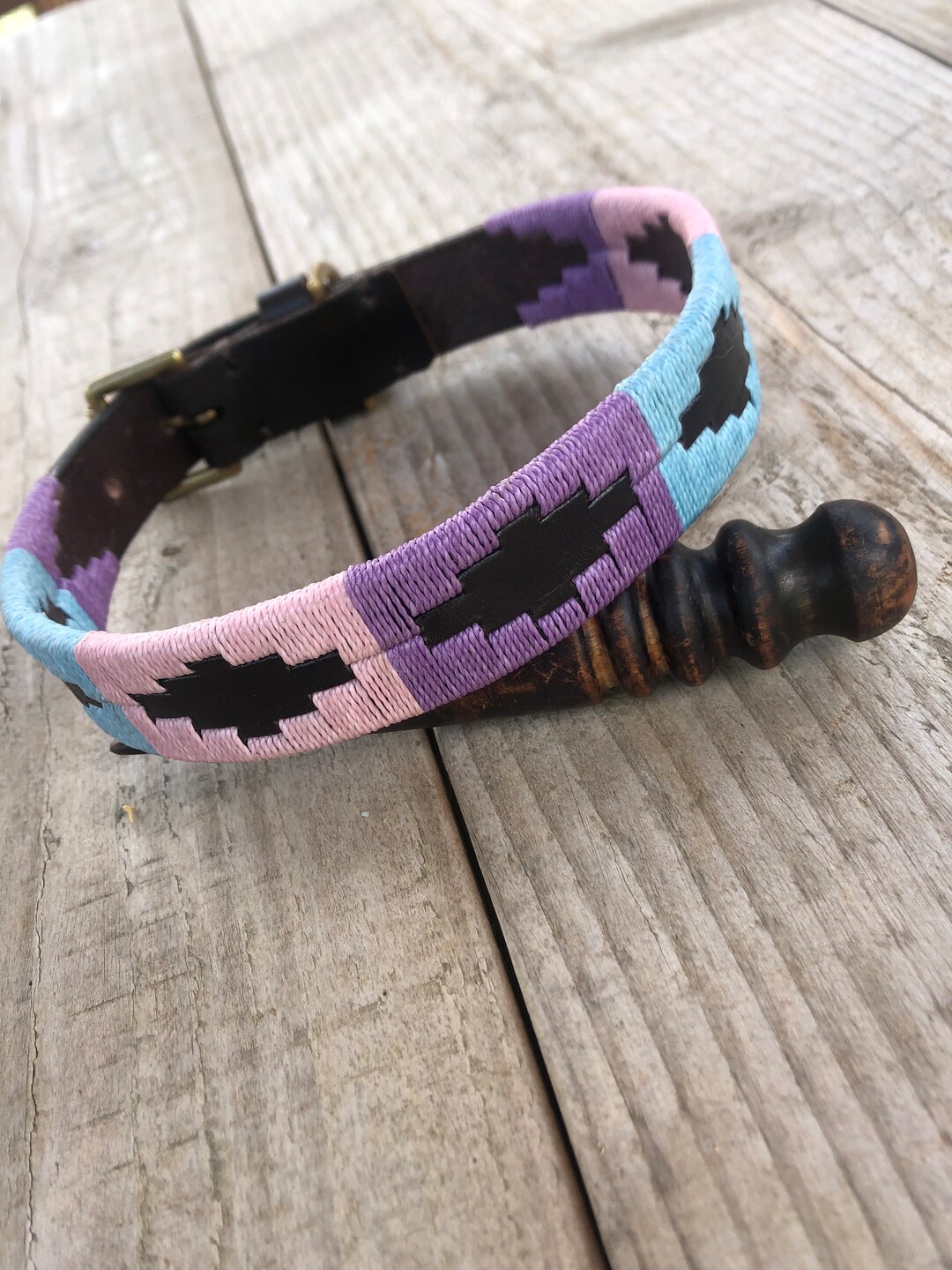 Bespoke Leather Dog Collar, Hand Woven Polo Design - Etsy