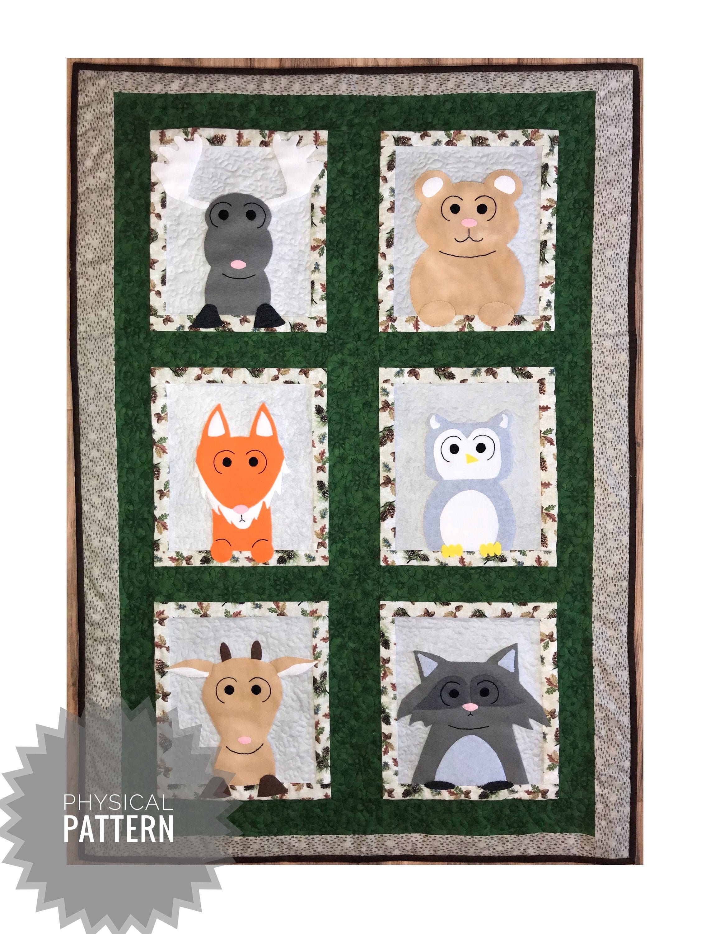 Furry Forest Animals Reversible Quilt Pattern - Etsy