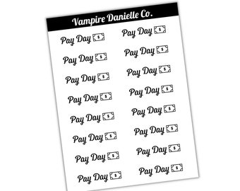 Payday Script Planner Stickers, Fits Erin Condren, Happy Planner and More Planners, Planner ...