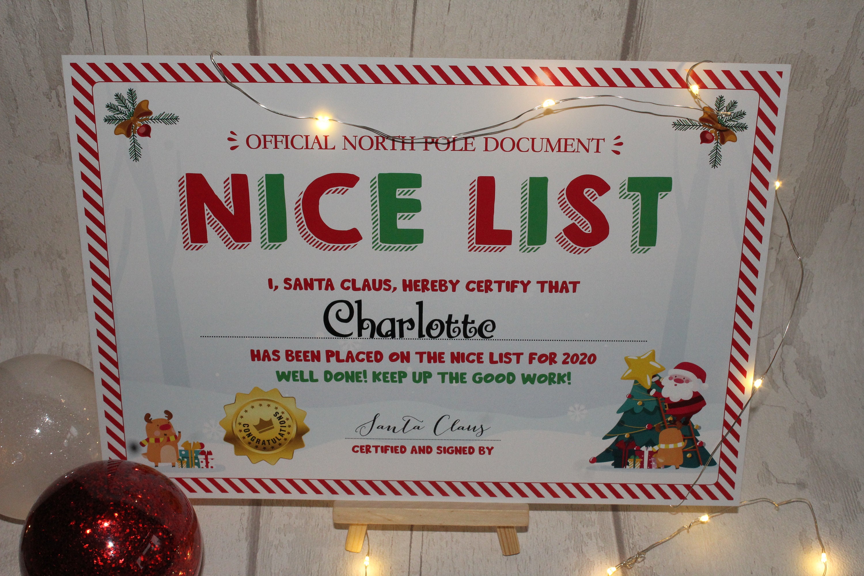 Naughty Nice Christmas Santa Gift List Eve Box Stocking Magical - Etsy