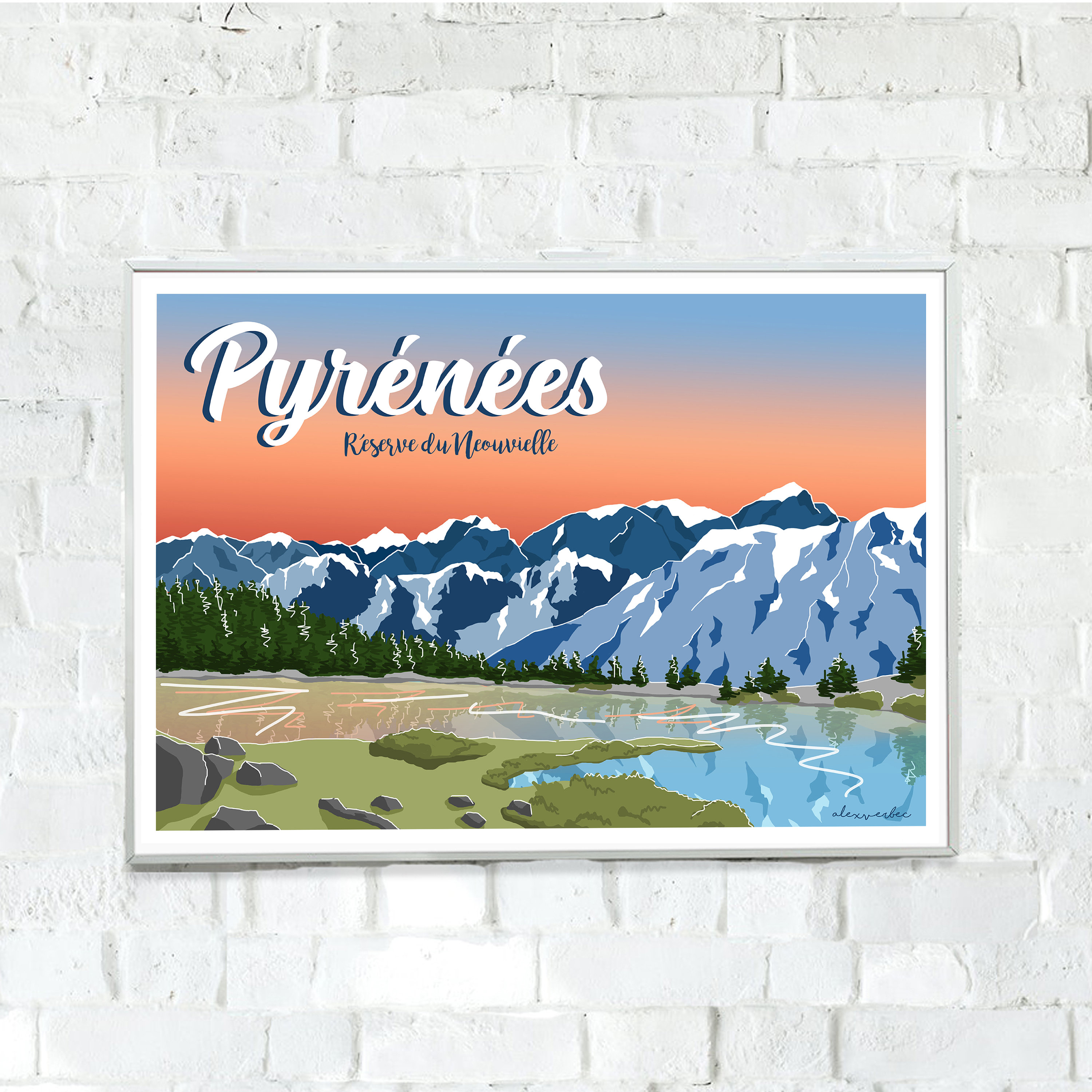 Affiche De Voyage Vintage Des Pyrénées Françaises vendu par Evangelica ...