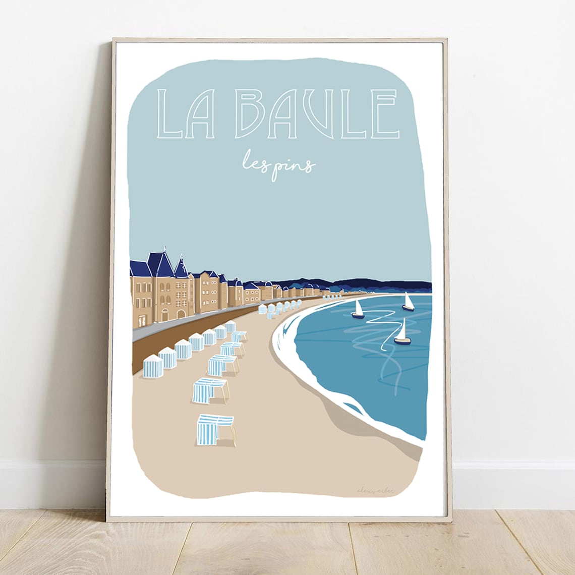 Illustration La Baule Decorative Poster A3 Drawing - Etsy