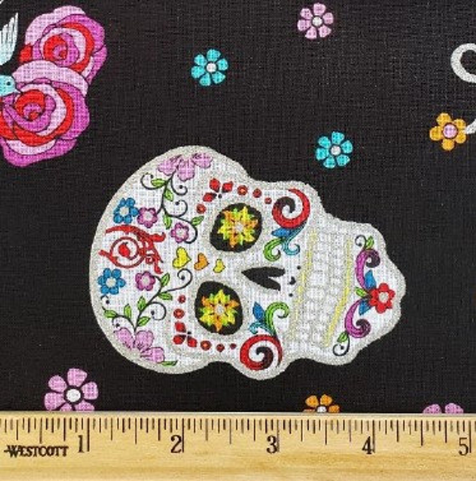 Beautiful Glittery Sugar Skull Quilt Cotton Fabric/day of the - Etsy UK