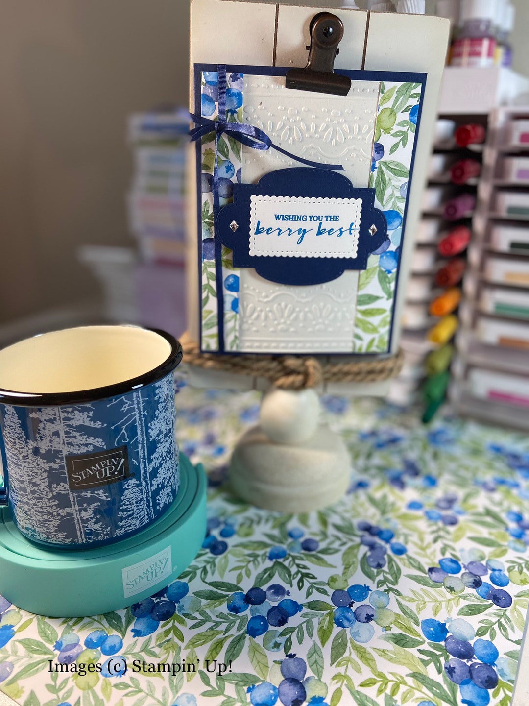 Handmade Good Luck Card Wishing You the Berry Best Blueberry Card - Etsy