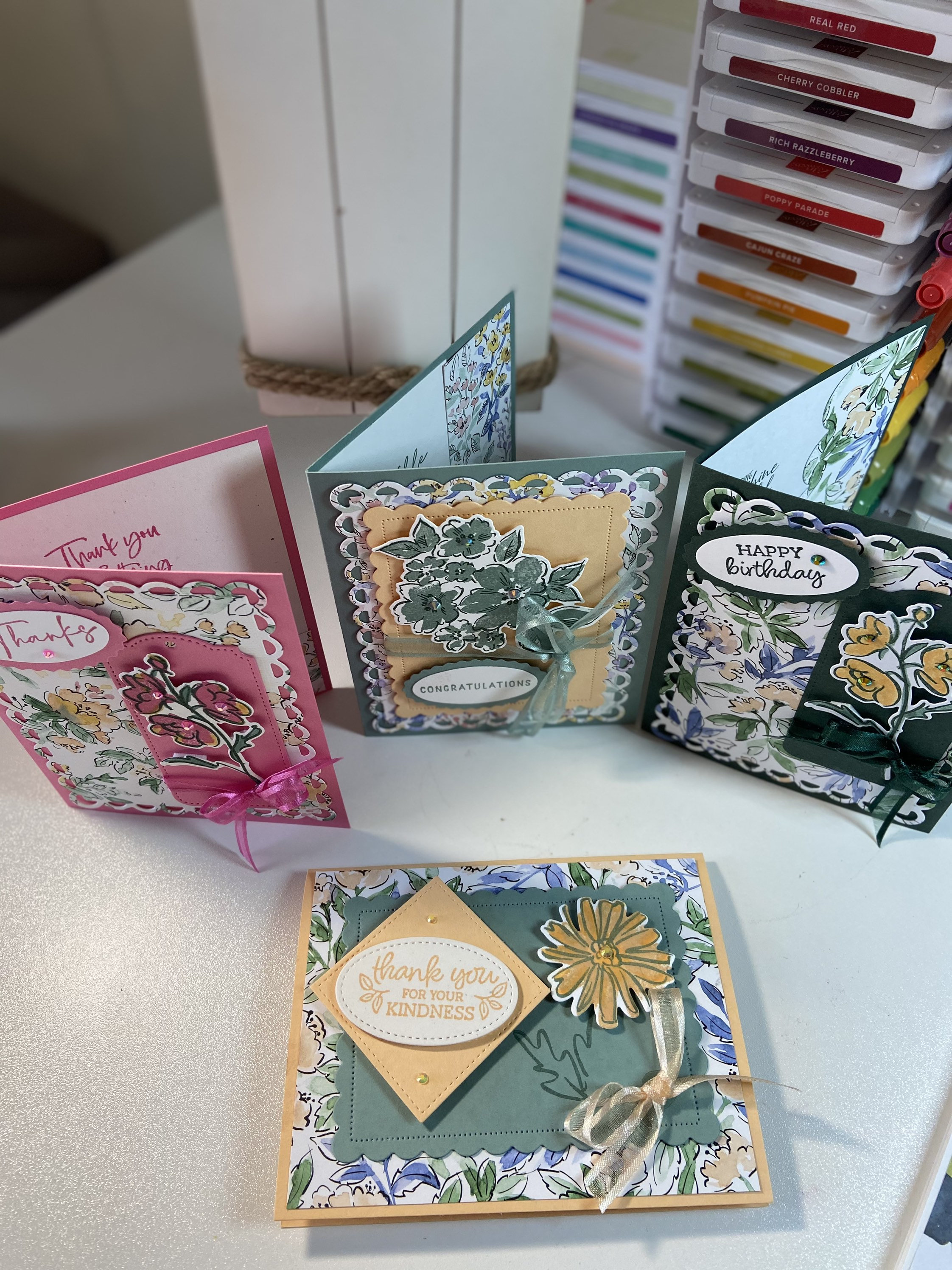 Set of 4 Greeting Cards Thank You 2, Congrats, Happy Birthday - Etsy