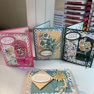 Set of 4 Greeting Cards - Thank You (2), Congrats, Happy Birthday - Etsy