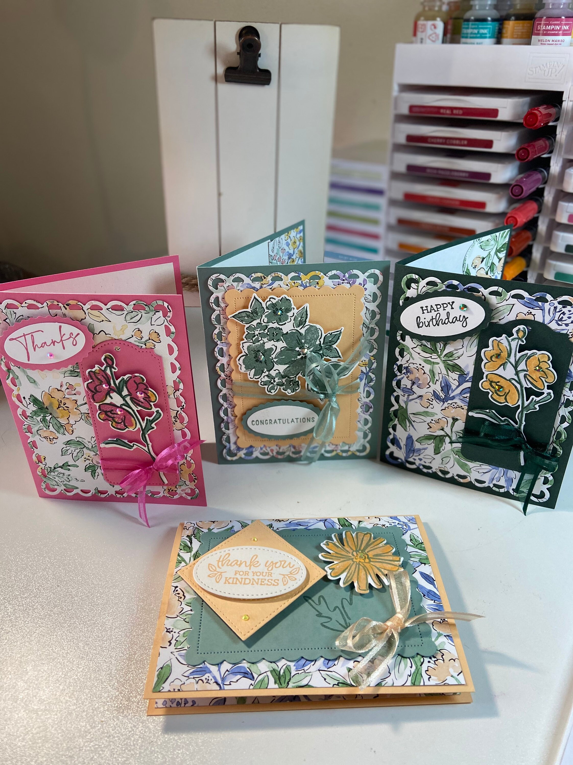 Set of 4 Greeting Cards - Thank You (2), Congrats, Happy Birthday - Etsy