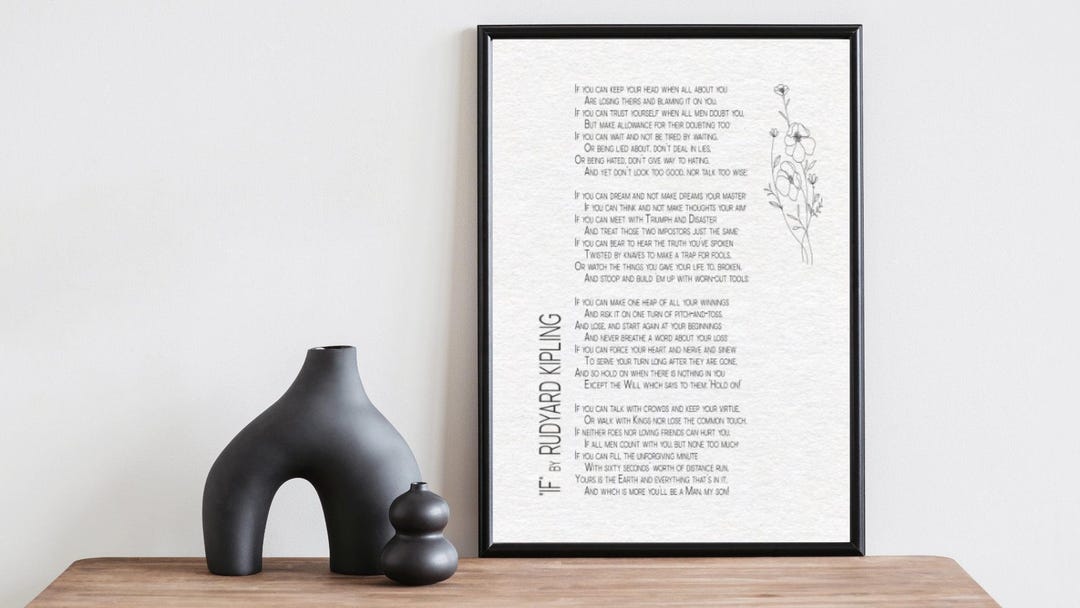 Timeless Wisdom: 'if' by Rudyard Kipling - Inspirational Digital Poem ...