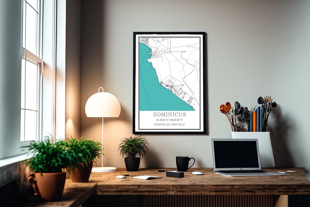 Dominicus Beach Map Art Print: Dominican Republic Travel Poster ...