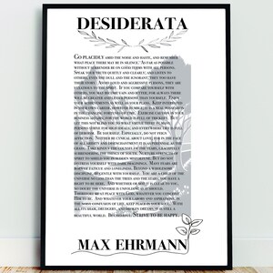 Desiderata Print - Max Ehrmann Poem - Desiderata Poster - Desiderata ...
