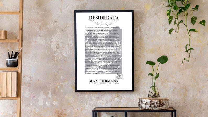 Desiderata Print - Max Ehrmann Poem - Desiderata Poster - Desiderata ...