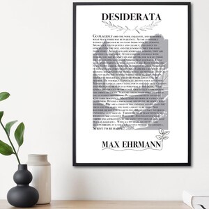 Desiderata Print - Max Ehrmann Poem - Desiderata Poster - Desiderata ...