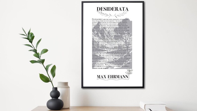 Desiderata Print - Max Ehrmann Poem - Desiderata Poster - Desiderata ...