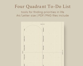 Printable Four Quadrant Template - Etsy