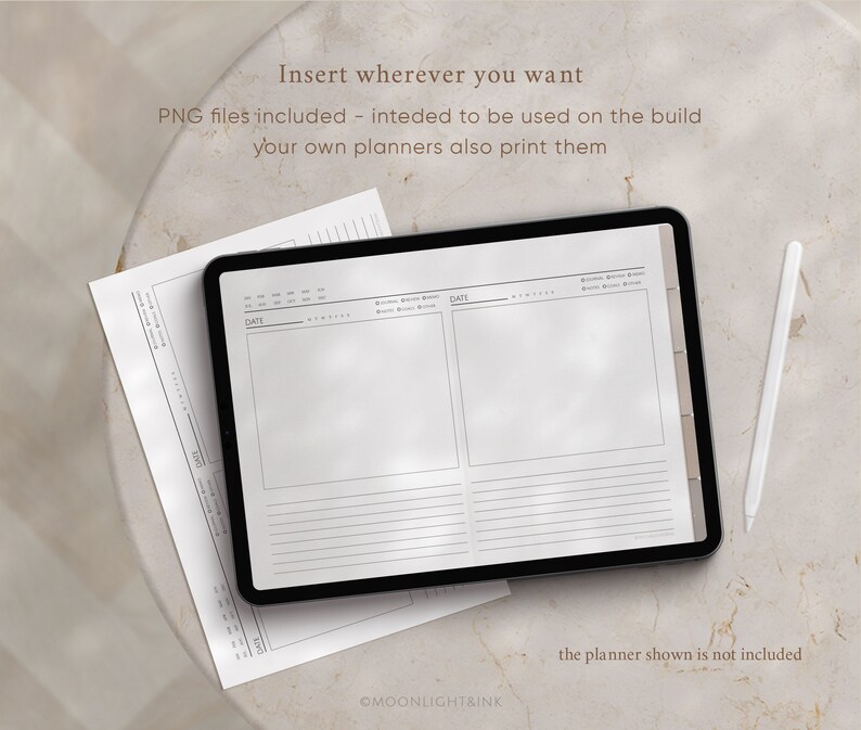 Digital Landscape Note Templates Bundle in Textured Paper - Etsy