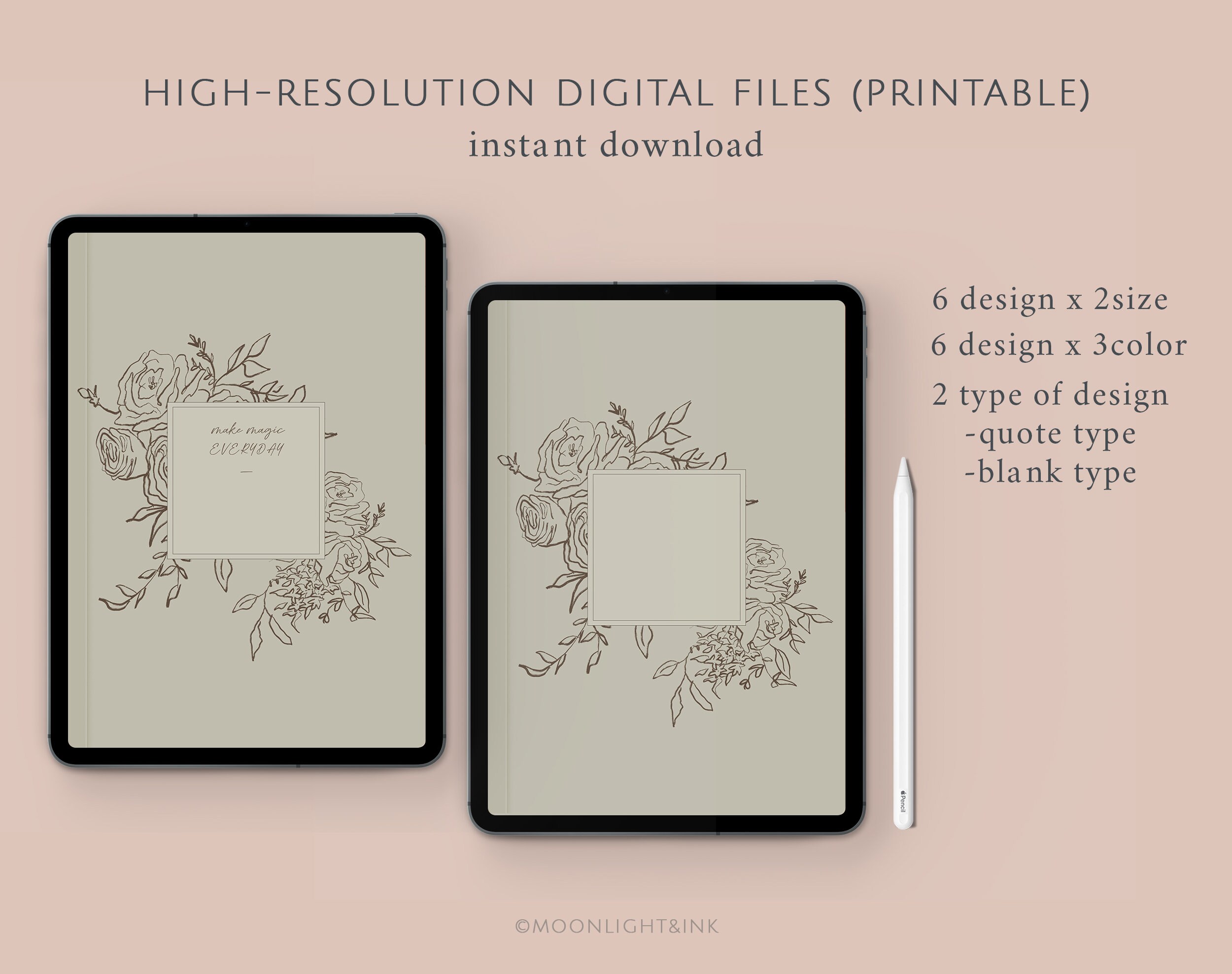 18 Modern Lineart Digital Notebook Covers for Goodnotes5 - Etsy