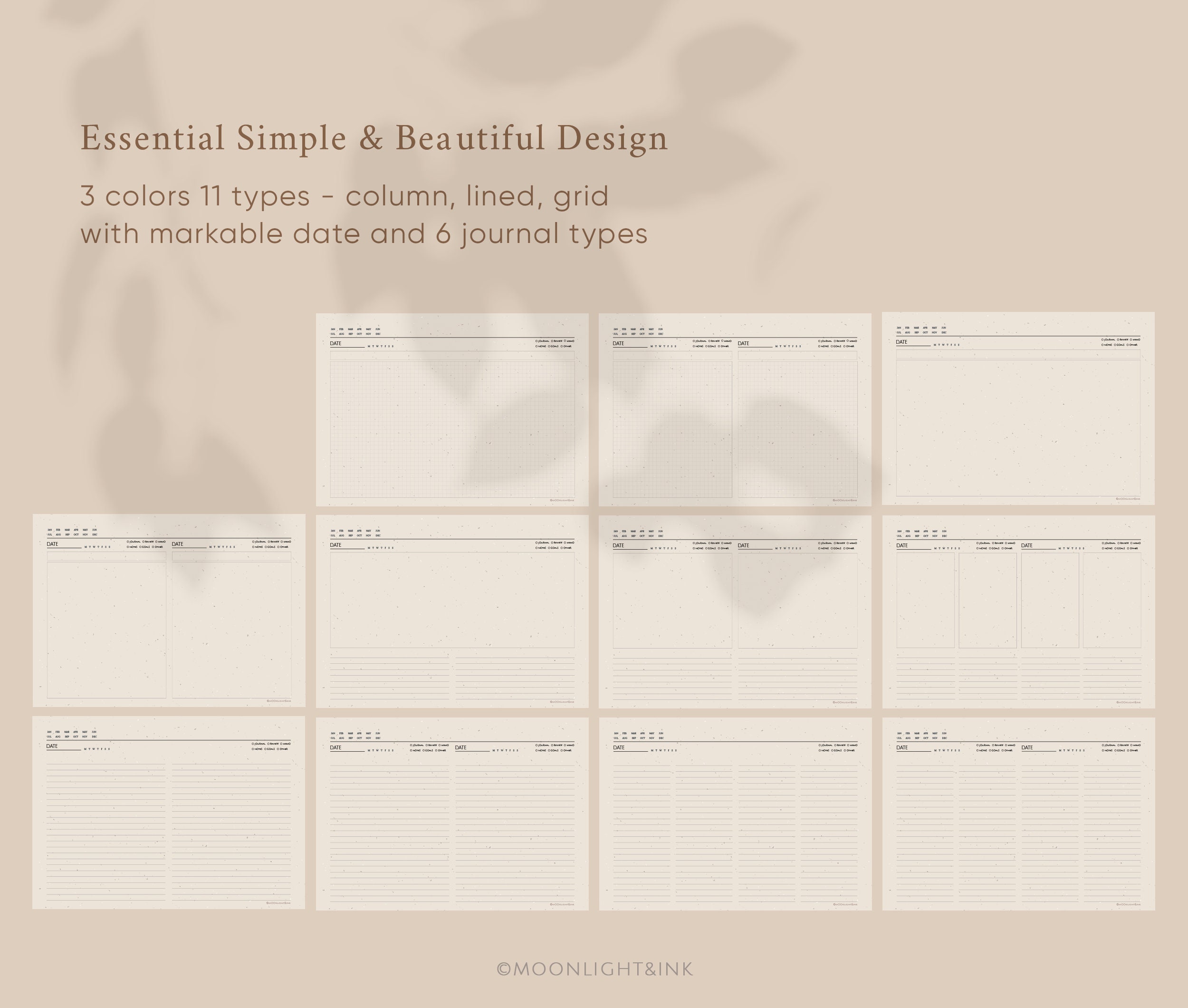 Digital Landscape Note Templates Bundle in Textured Paper - Etsy