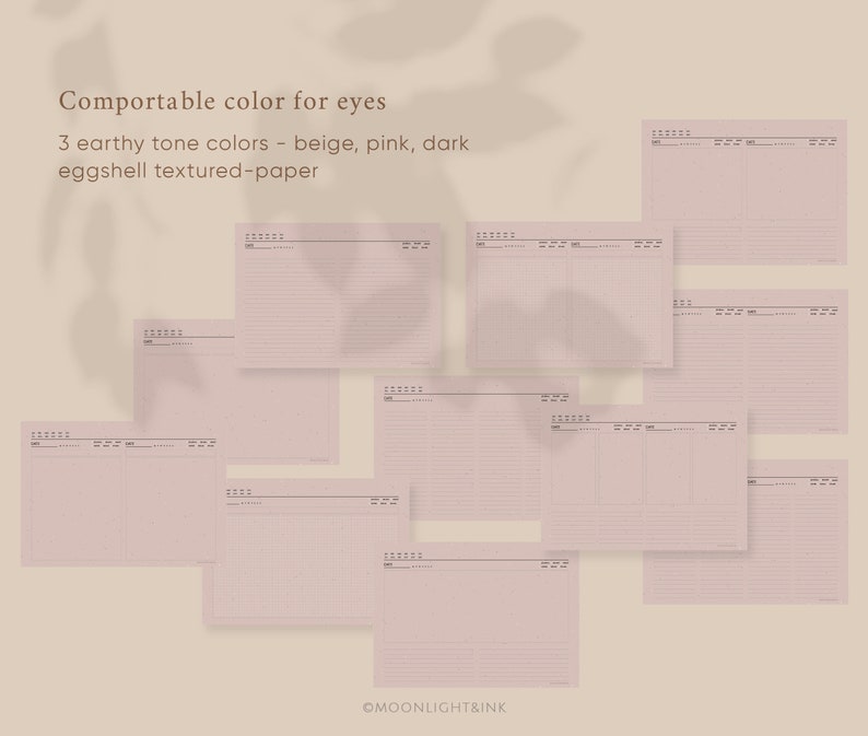 Digital Landscape Note Templates Bundle in Textured Paper - Etsy