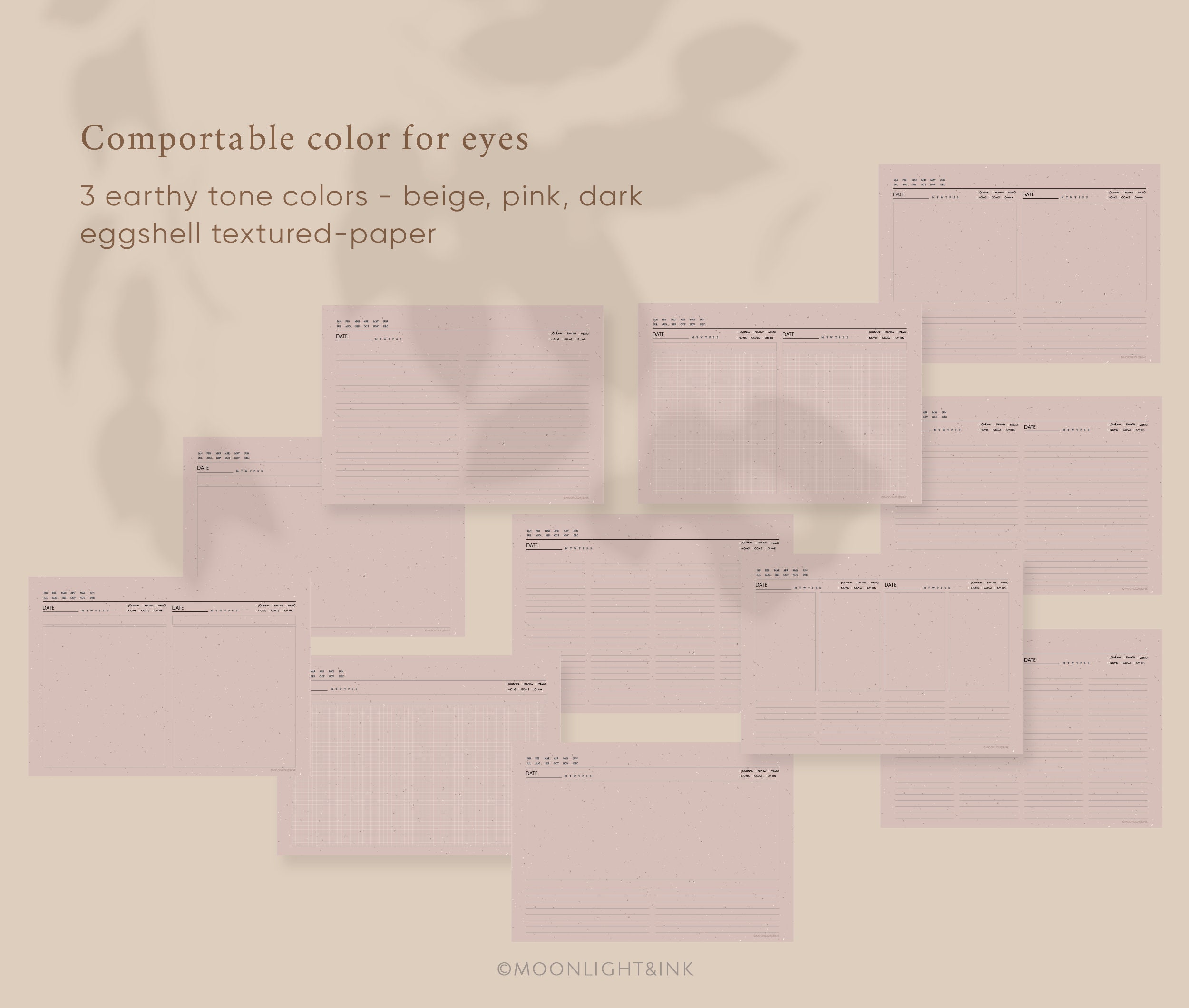 Digital Landscape Note Templates Bundle in Textured Paper - Etsy