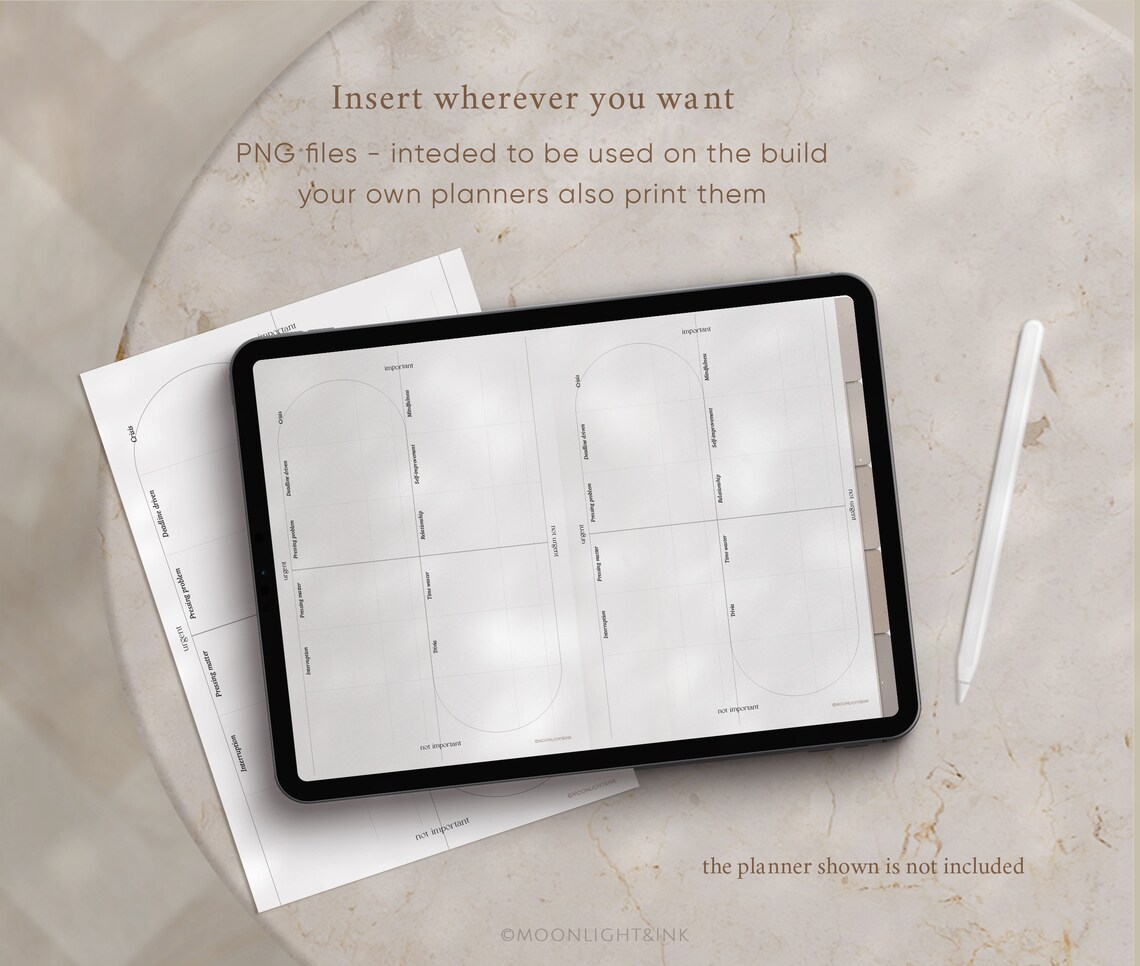 Four Quadrant To do List Digital Templates In Textured Paper Etsy Four Quadrant To do List Digital Templates In Textured Paper Etsy
