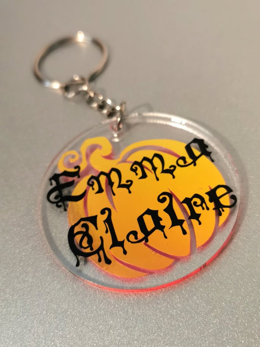 Personalised Spooky Pumpkin Keyring - Etsy UK