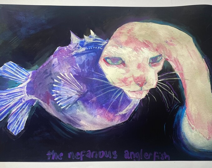 Nefarious Anglerfish Matte Art Print 27cm X 18cm - Etsy