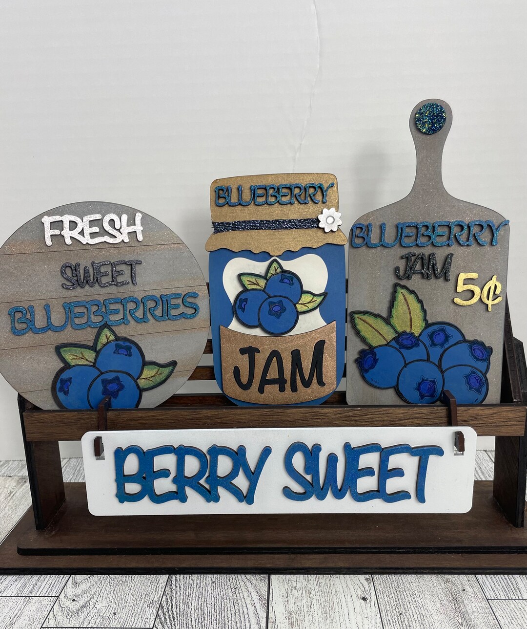 Berry Sweet, Blueberry Decor, Add on for Interchangeable Shelf or Wagon ...
