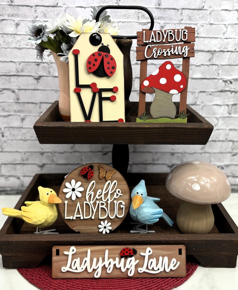 Ladybug Lane Shelf Sitter Decor: Interchangeable Wagon/shelf, Farmhouse ...