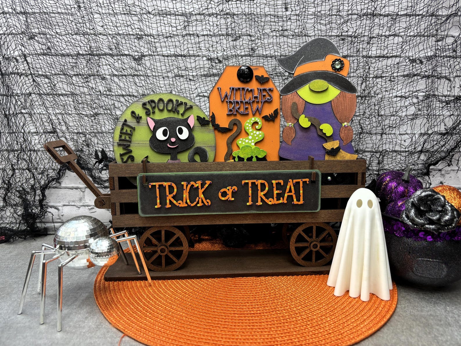 Halloween Gnome Witch: Trick or Treat, Interchangeable Add on Wagon ...