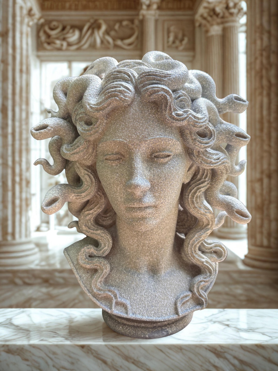 Medusa Standing Bust: Mythological Goddess, Gorgon, 3D Printed, Altar ...